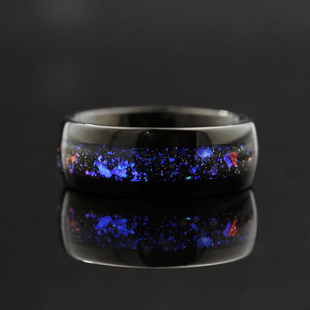 Galaxy Orion Nebula Ring for Him, Black Tungsten Ring, Custom Orion ...