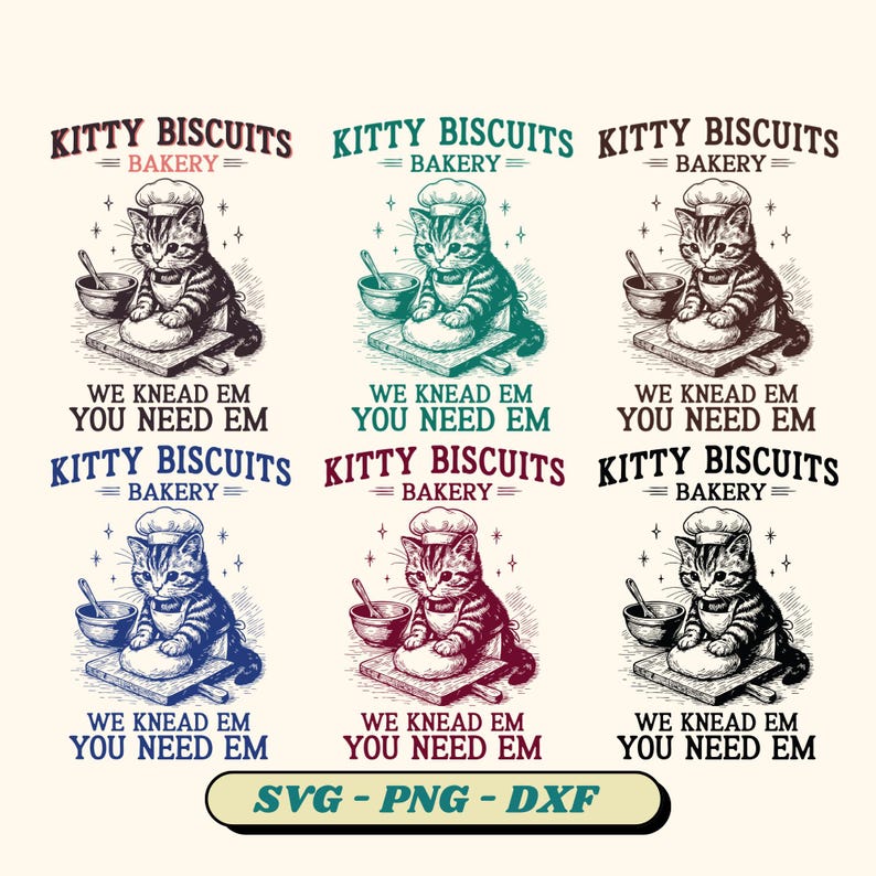 Retro Baking Cat SVG: Kitty Biscuits Design (digital Download) - Etsy