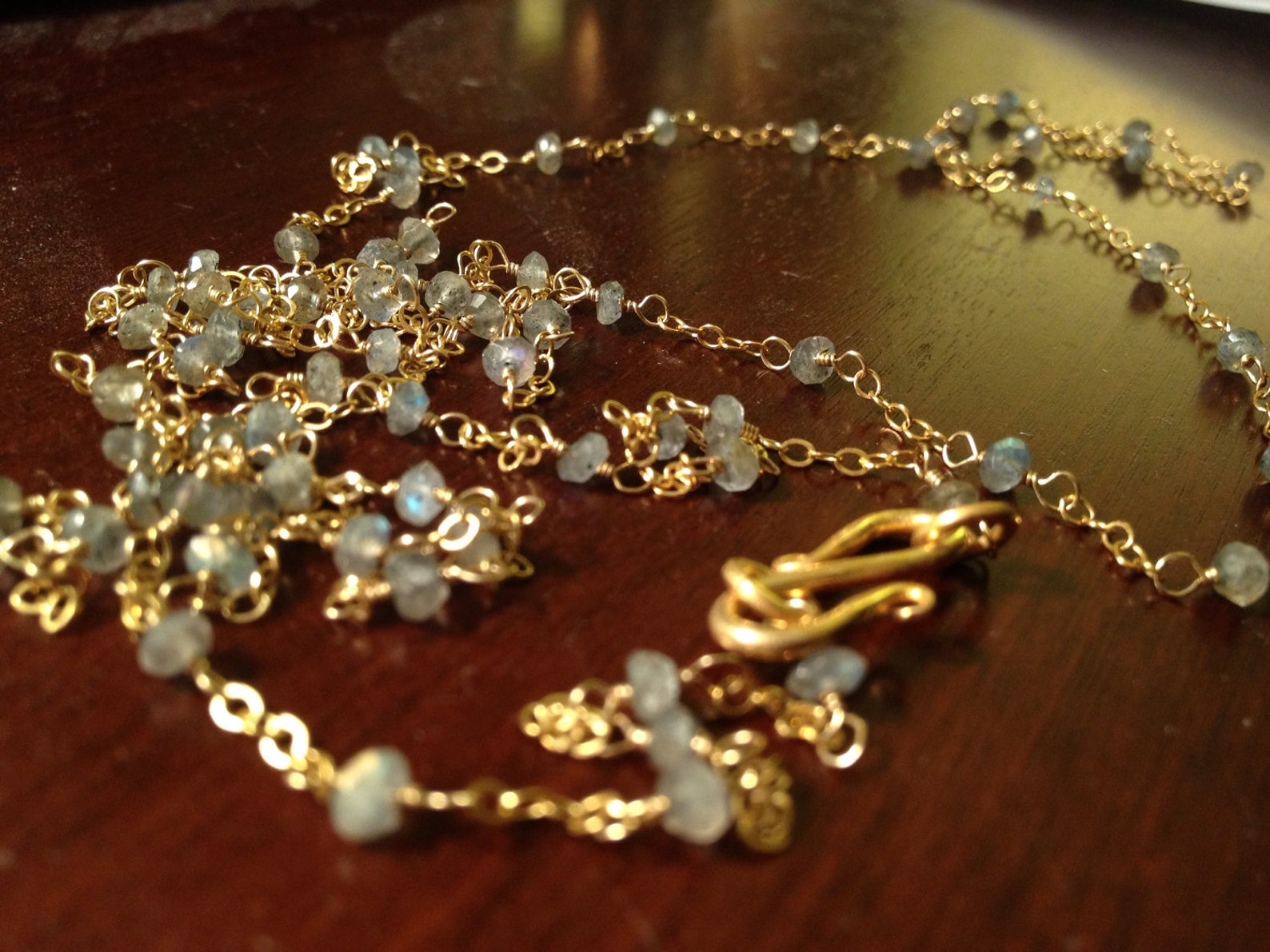 Labradorite and Gold Chain Necklace - Etsy