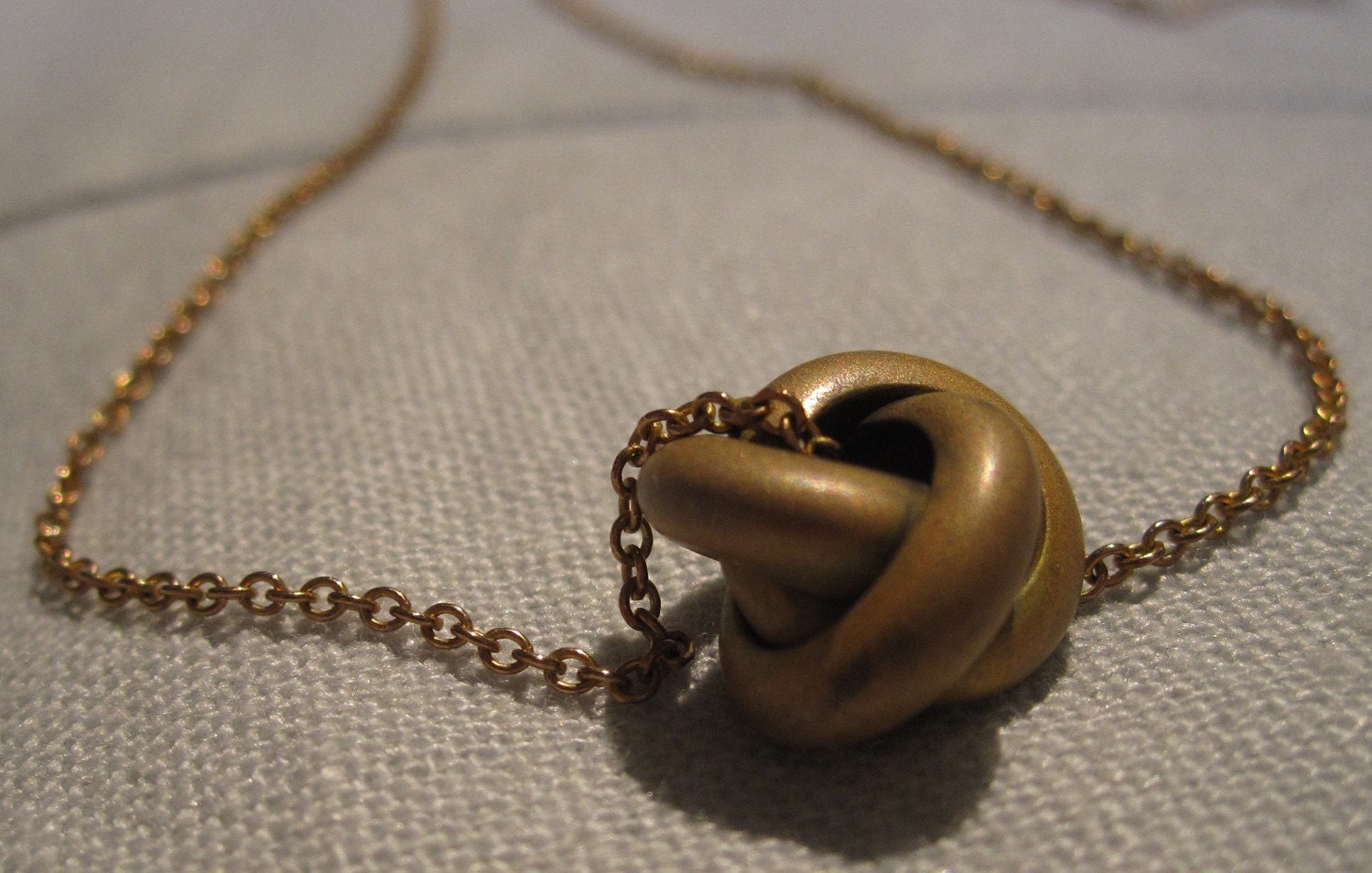 Forget-me-knot Necklace--gold Plated Knot Charm on 14 Karat Gold Filled ...