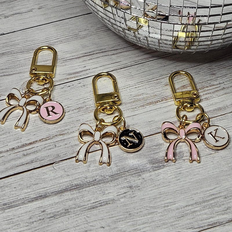 Cute Pink Bow Keychain - Etsy