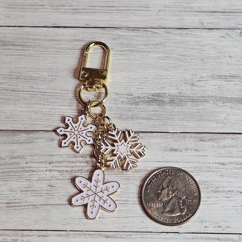 Winter Snowflake Bag Charm, Pink Christmas Accessory - Etsy