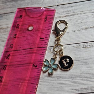 Badge Reel Charm Flower, Personalized Keychain Charm - Etsy