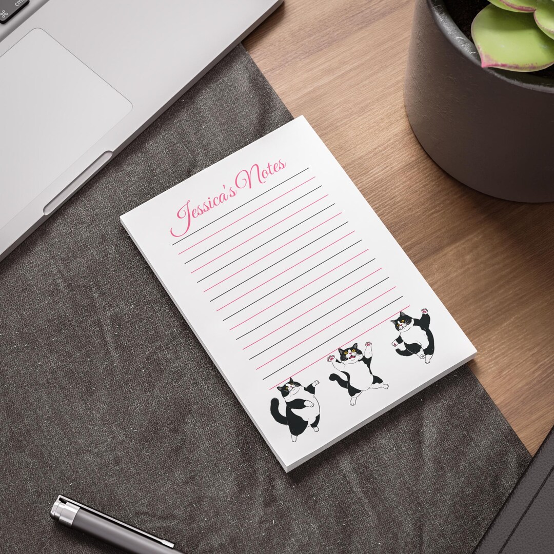 Personalized Dancing Tuxedo Cats Notepad, Post-it® Note Pads, Lined ...
