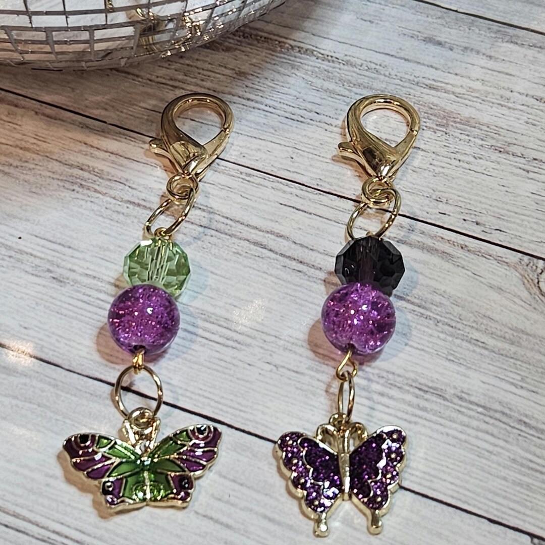 Purse Charm, Butterfly Bag Charm, Purple Bag Accessory - Etsy