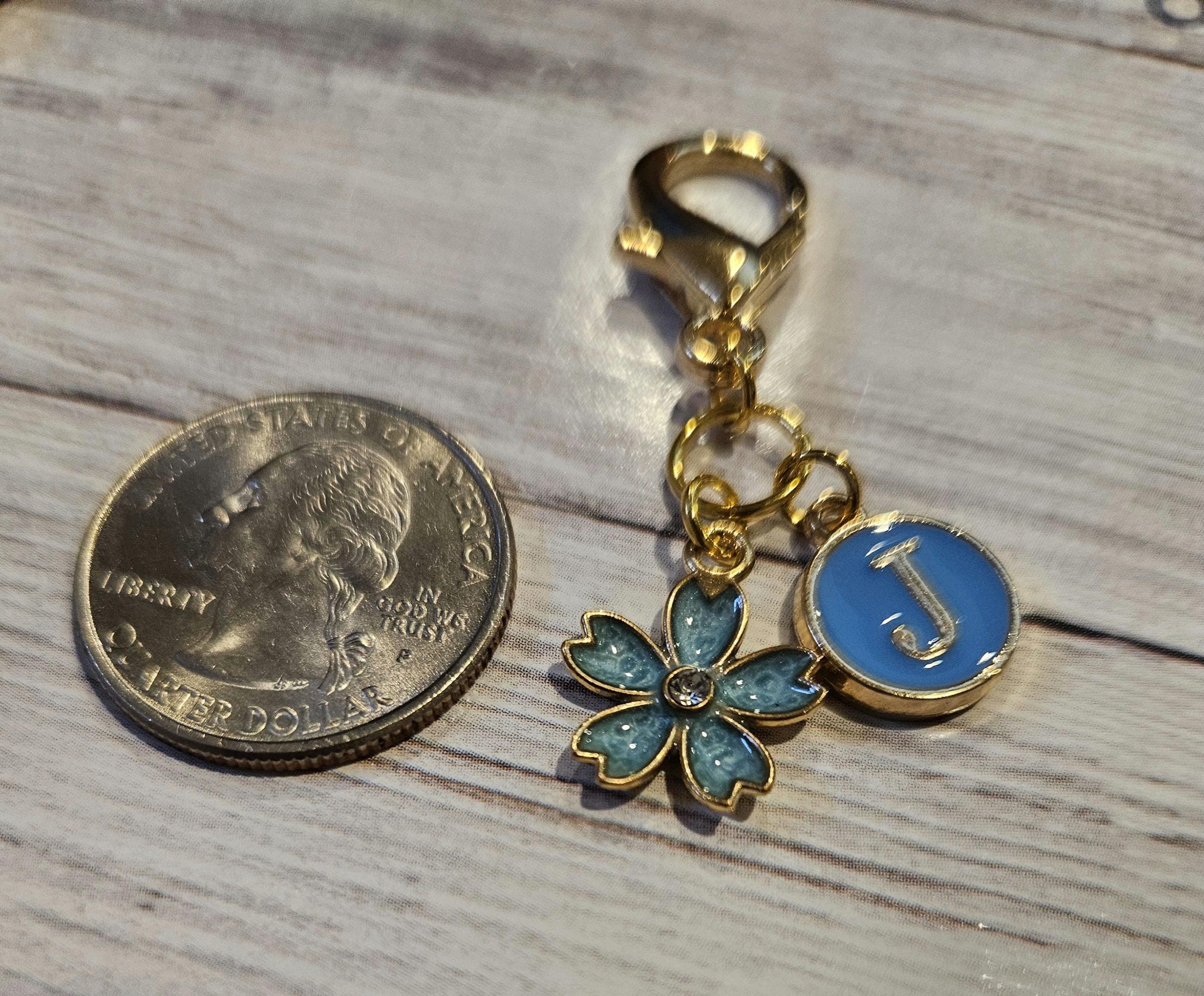 Badge Reel Charm Flower, Personalized Keychain Charm - Etsy