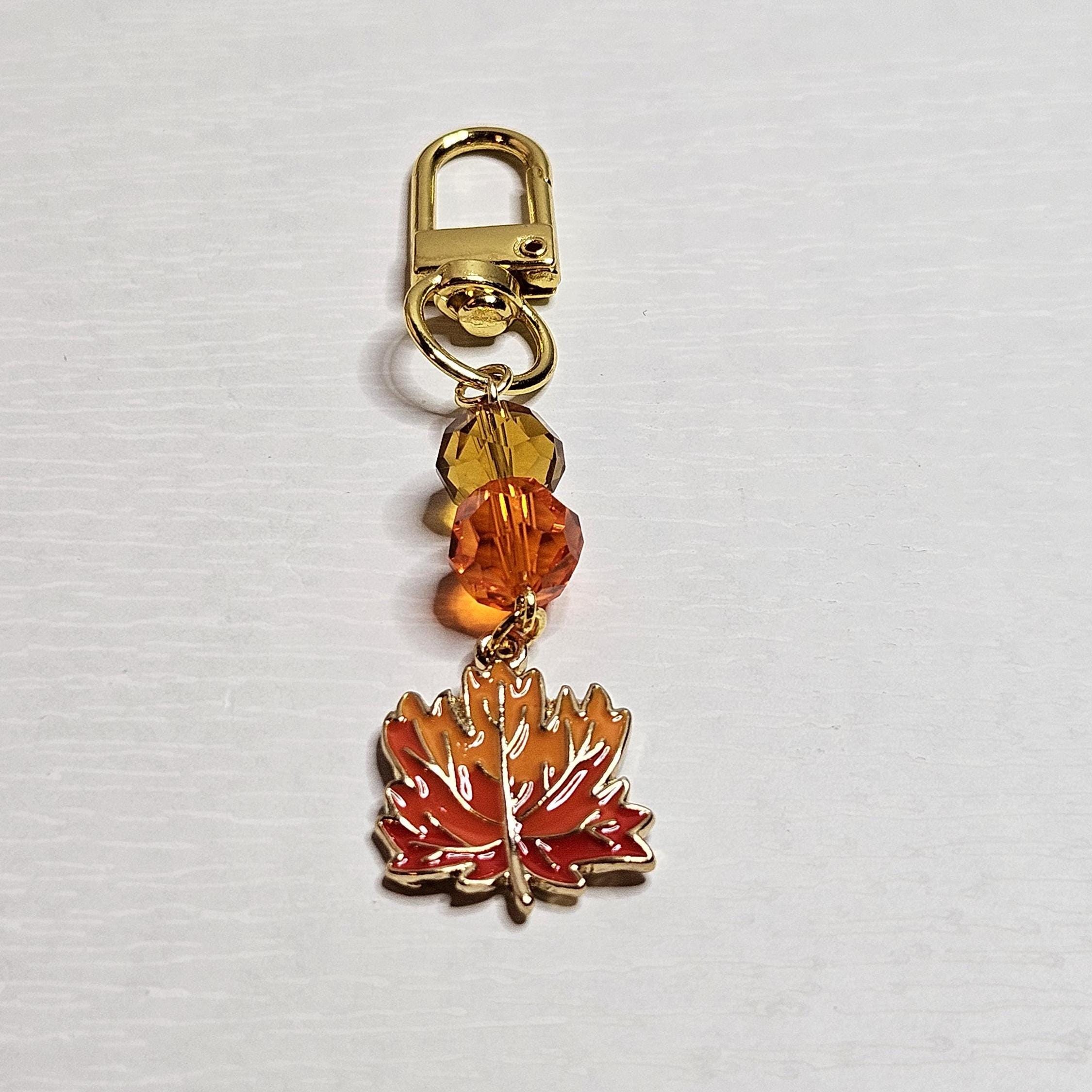 Fall Bag Charm, Tumbler Charm, Autumn Leaf Purse Charm - Etsy