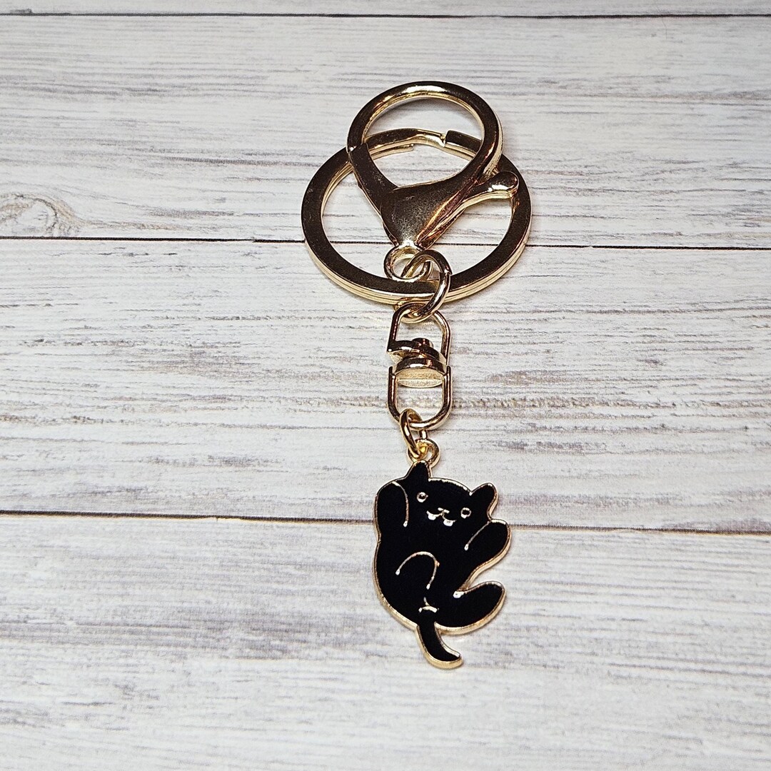 Charm Keychain, Black Cat Bag Charm, Fun Cat Purse Charm Accessory - Etsy