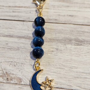 Blue Moon Keychain - Beaded Keychains With Moon-themed Charm Beaded Bag ...