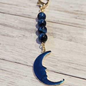 Blue Moon Keychain - Beaded Keychains With Moon-themed Charm Beaded Bag ...