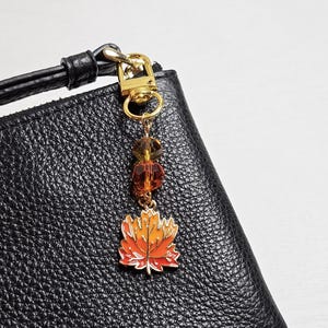 Fall Bag Charm, Tumbler Charm, Autumn Leaf Purse Charm - Etsy