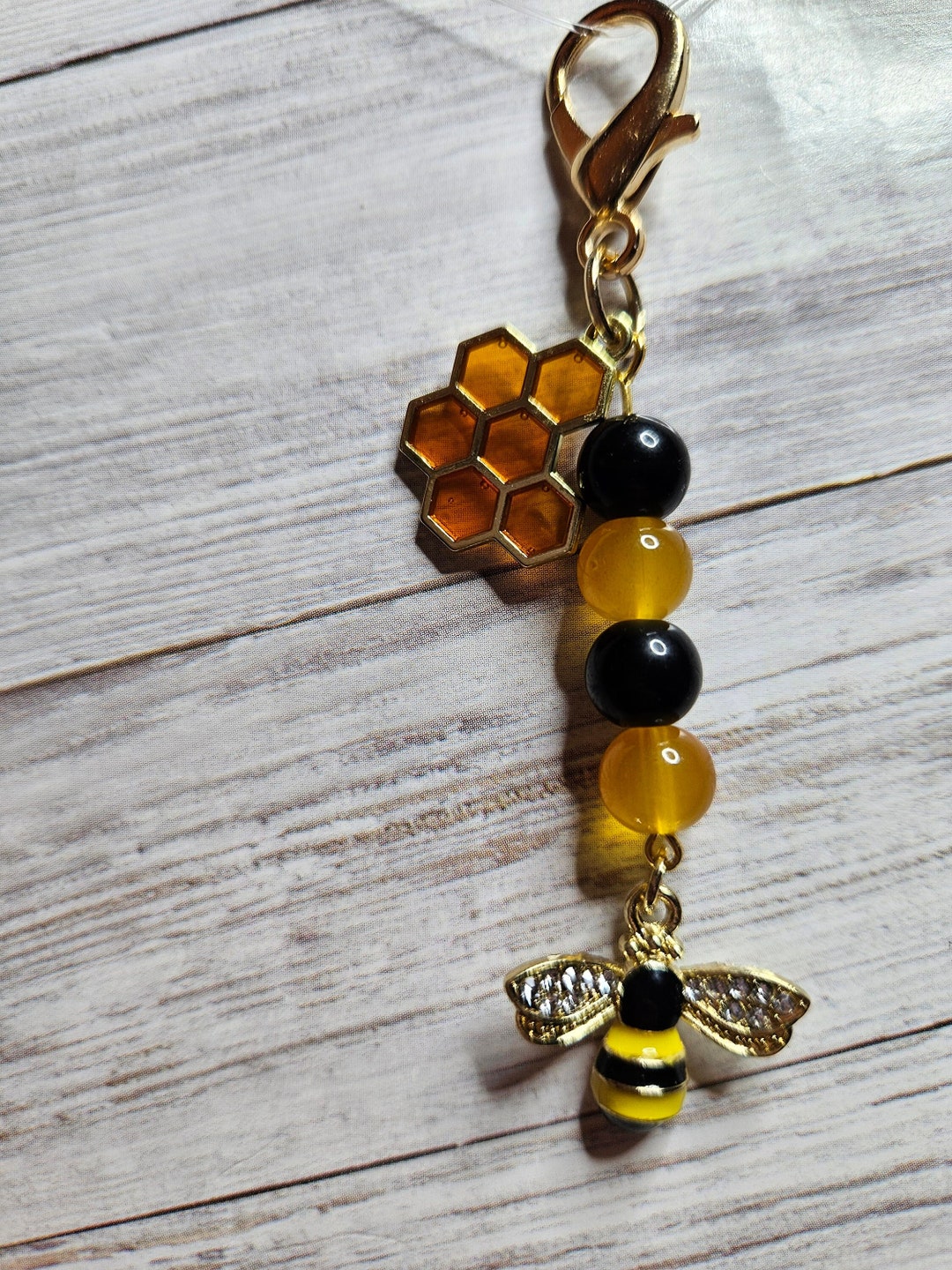Honey Bee Beaded Keychain Boho Purse Charm Gift for Her - Etsy