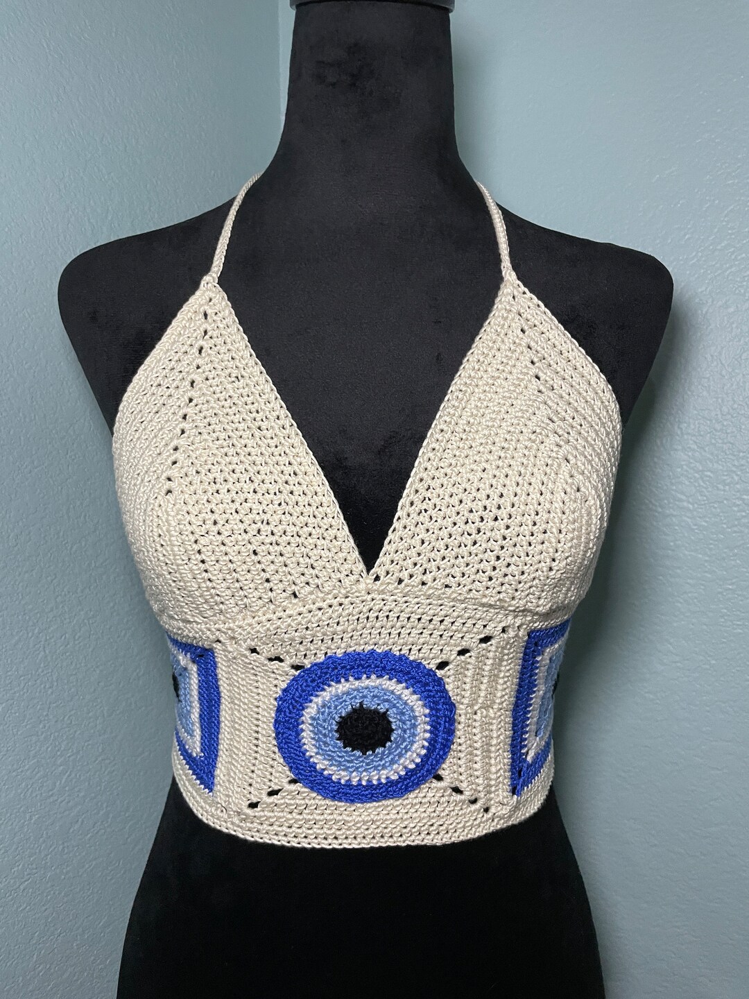 Evil Eye, Handmade Crochet Crop Top - Etsy Canada