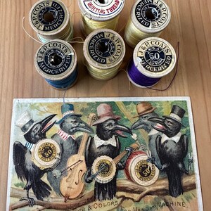 Old Crow Band Playing J&P Coats Thread Spools - Antique Reproduction ...
