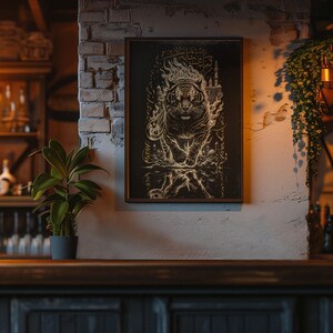 Islamic Poster Digital Download, Flaming Tiger Motif, Arabic Printable ...