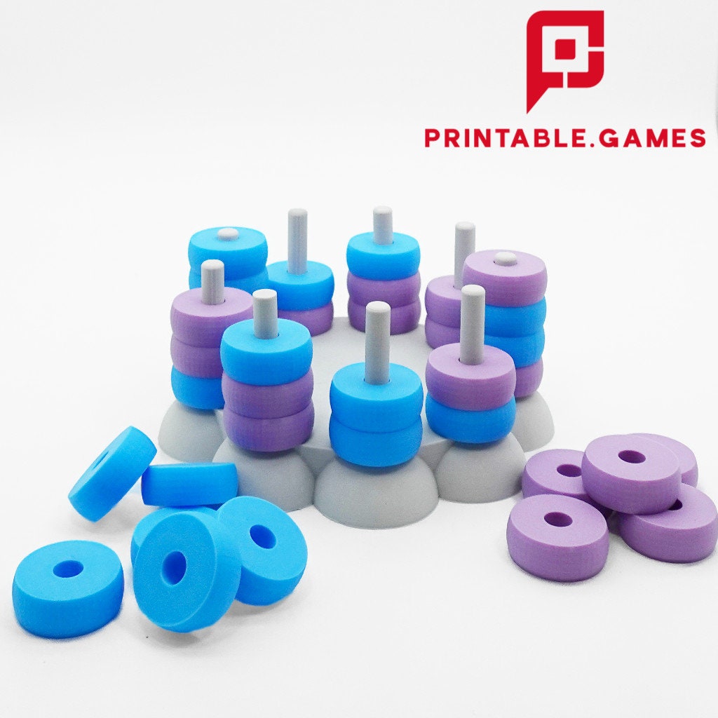 3D Printable Game, 3D FOUR in a Row (includes 4 Different Versions ...