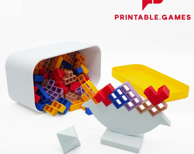 3D Printable Game, 8 SHAPE Tetra Balance STL File for 3D Printing, Fun ...