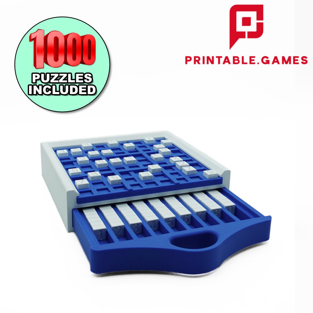 3D Printable Game, SUDOKU + 1000 Free Puzzles - STL File for 3D ...