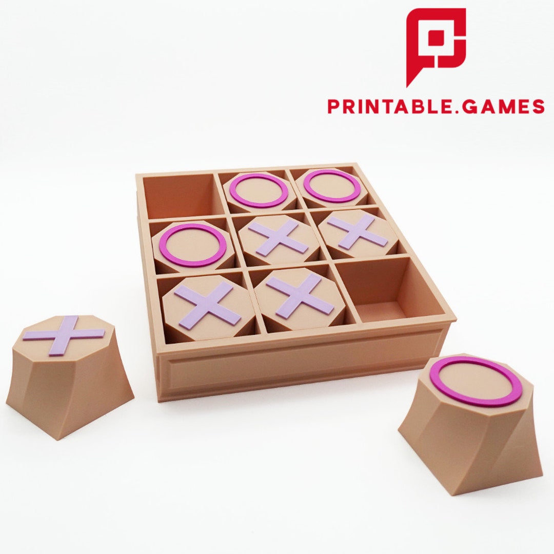 3D Printable Game, Tic-tac-toe includes 3 Different Designs STL File ...