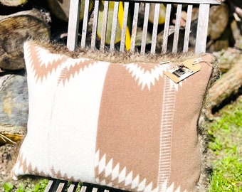 Authentic Pendleton & Faux Fur Handmade Throw Pillow With Duck Feather ...