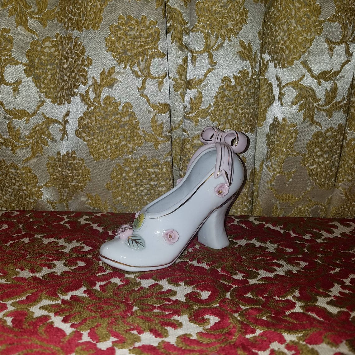 Vintage Pink White Ceramic High Heel Shoe Statue Figurine | Etsy