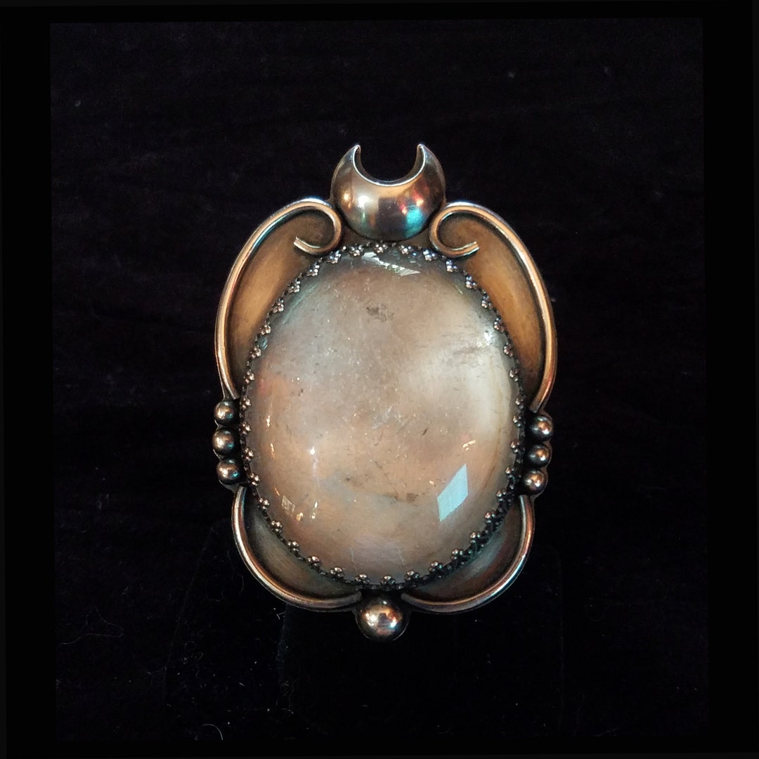 The Love Witch, Big Ring, Quartz Crystal Scrying Mirror, Sterling ...