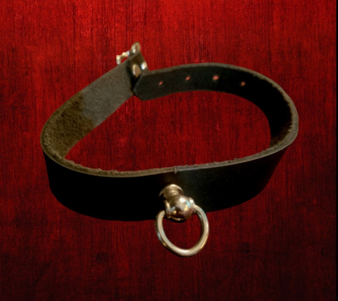 Black Leather Collar Choker, BDSM Goth Gothic, D-ring, Biker Punk Rock ...