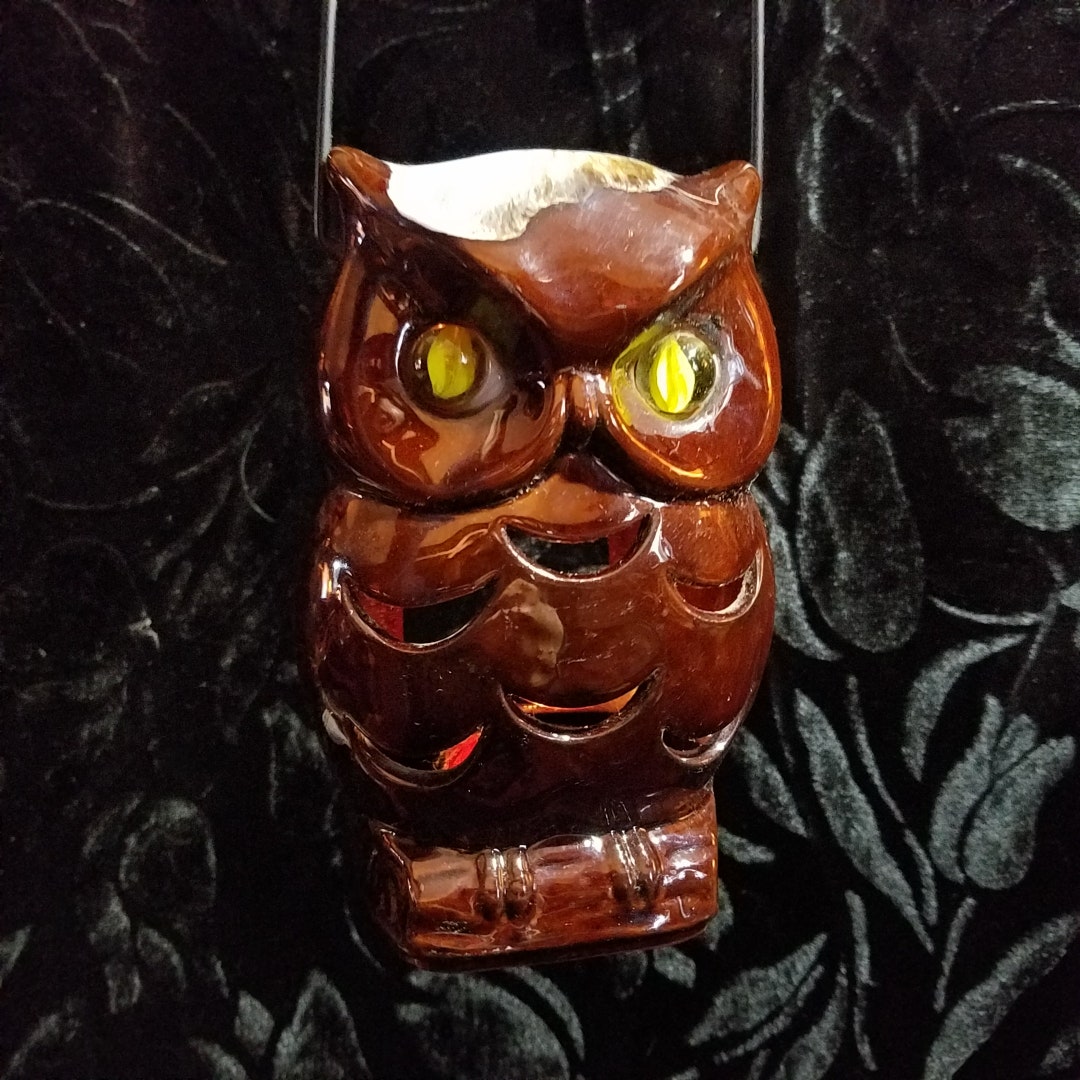 Ceramic Owl Candle Holder, Vintage 1970's Decor, Hanging Lantern ...