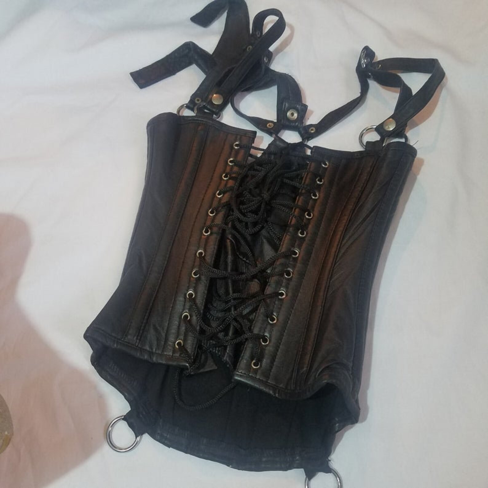 Real Leather Black Cupless Corset Size 22 Dominatrix Fetish Etsy