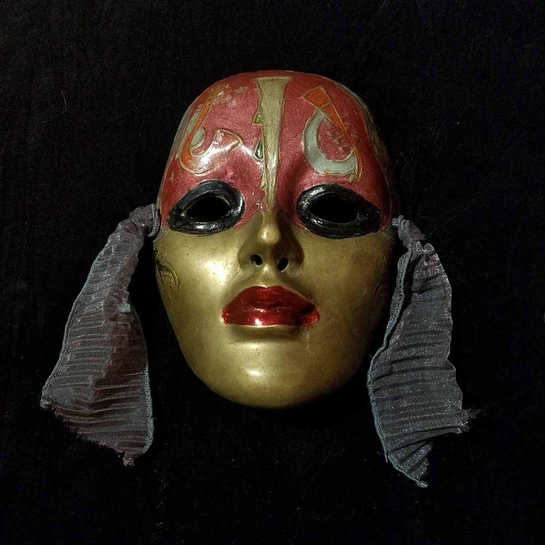 Vintage Brass Theatre Mask Wall Hanging, Phantom of the Opera, Eerie ...