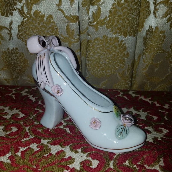 Vintage Pink White Ceramic High Heel Shoe Statue Figurine | Etsy