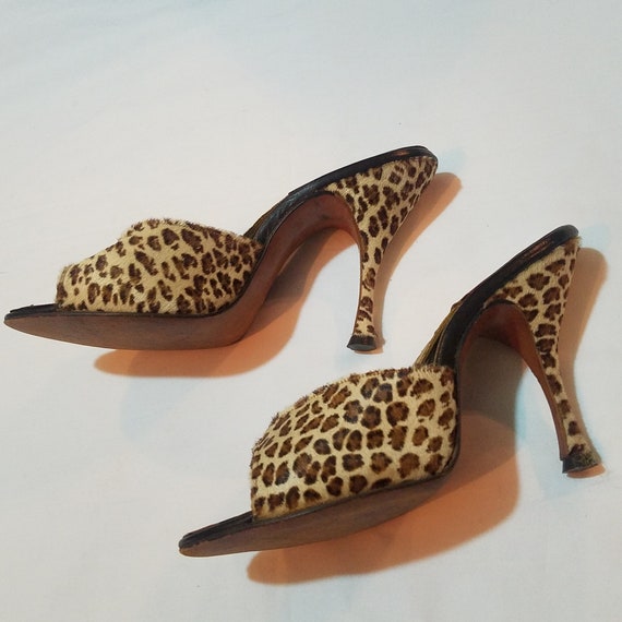 1950's High Heels, Springolator Shoes, Cheetah Leopar… - Gem