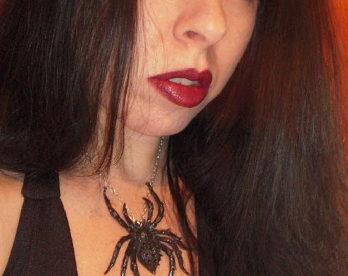 Steampunk Gothic Huge Black Widow Spider Pendant - Etsy