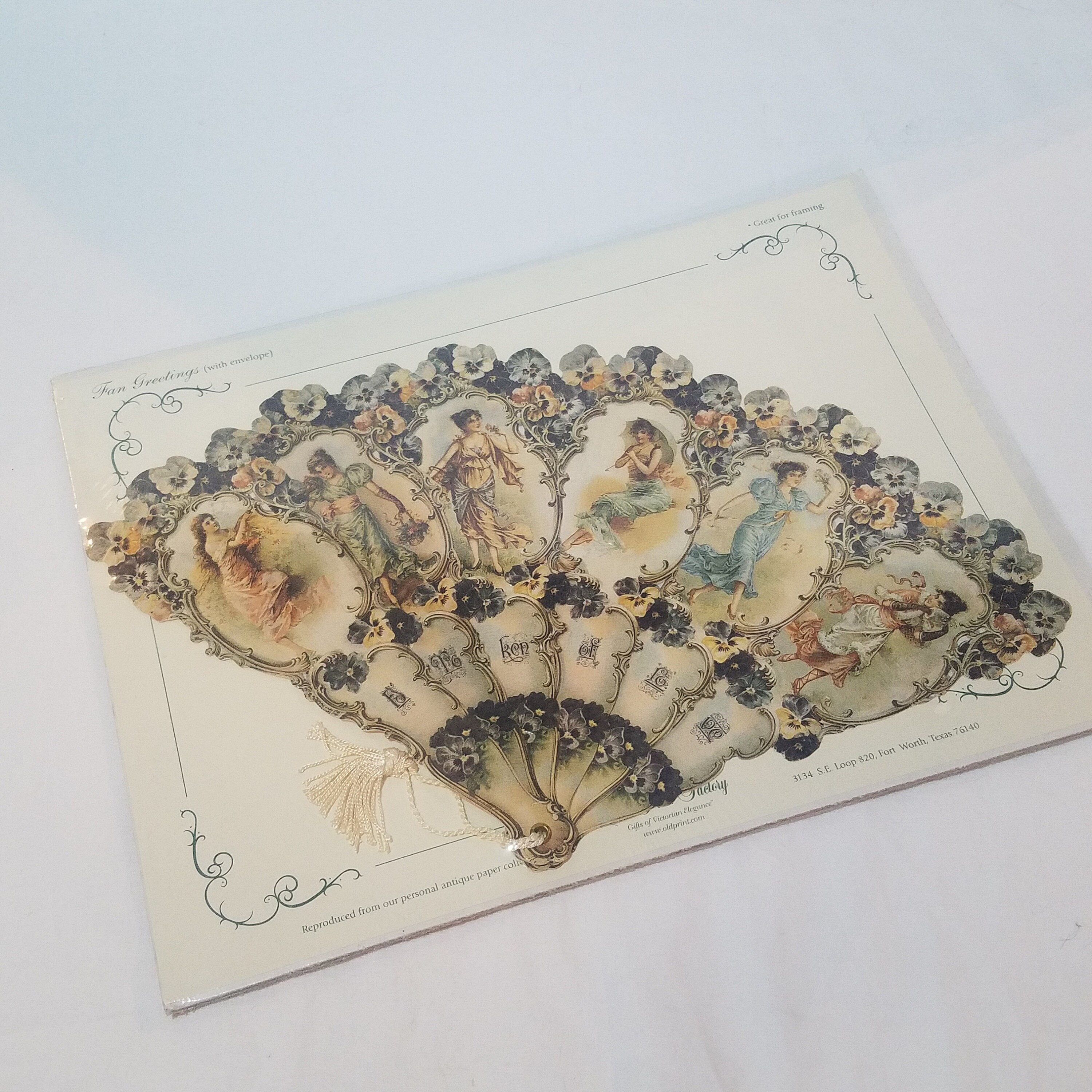 Victorian Paper Fan Greeting Card Wall Hanging. Ladies | Etsy