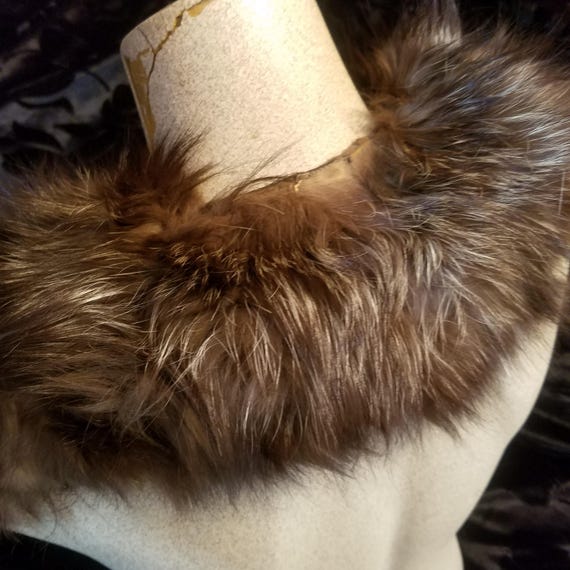 Vintage Fox Fur Wrap, Brown Collar Piece, Mid Century… - Gem