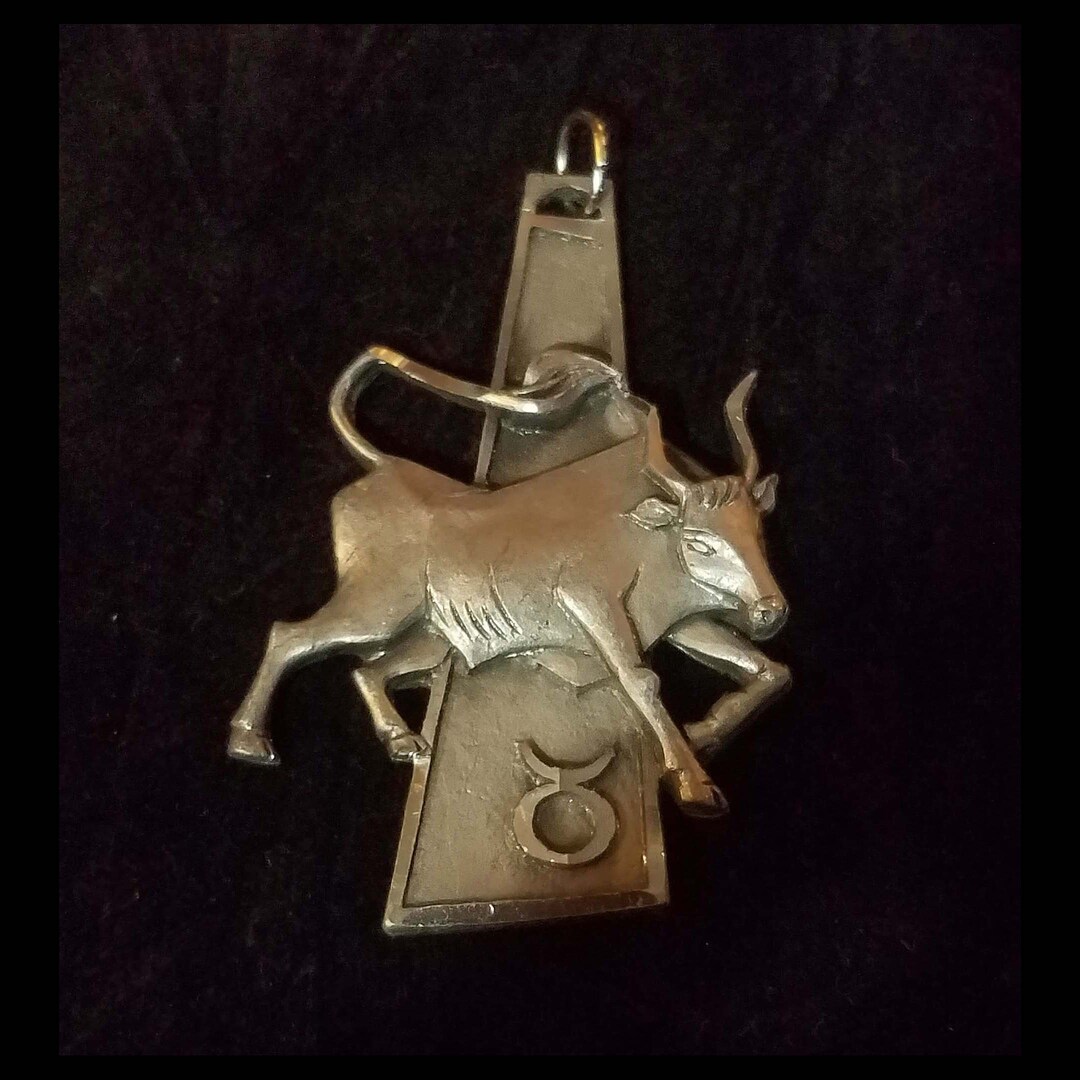 Taurus Necklace, Zodiac Sign, Astrology Jewelry, 1970s Horoscope ...