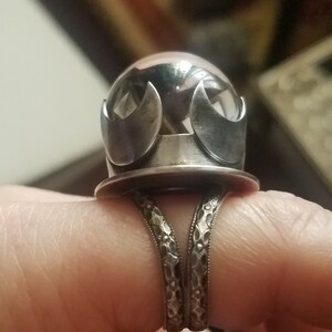 Crystal Ball Ring, Pools of Light, Sterling Silver Moon Jewelry, Gazing ...
