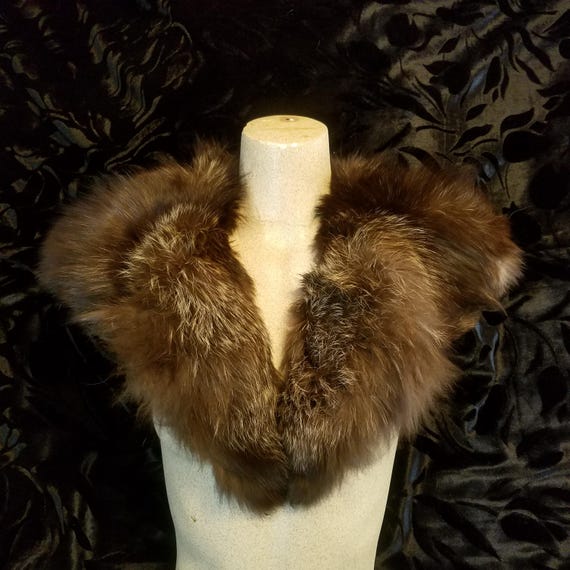 Vintage Fox Fur Wrap, Brown Collar Piece, Mid Century… - Gem