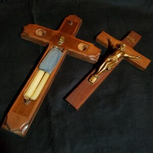 Vintage Crucifix, Made of Wood Crucifix, Catholic Last Rites Kit, Sick ...
