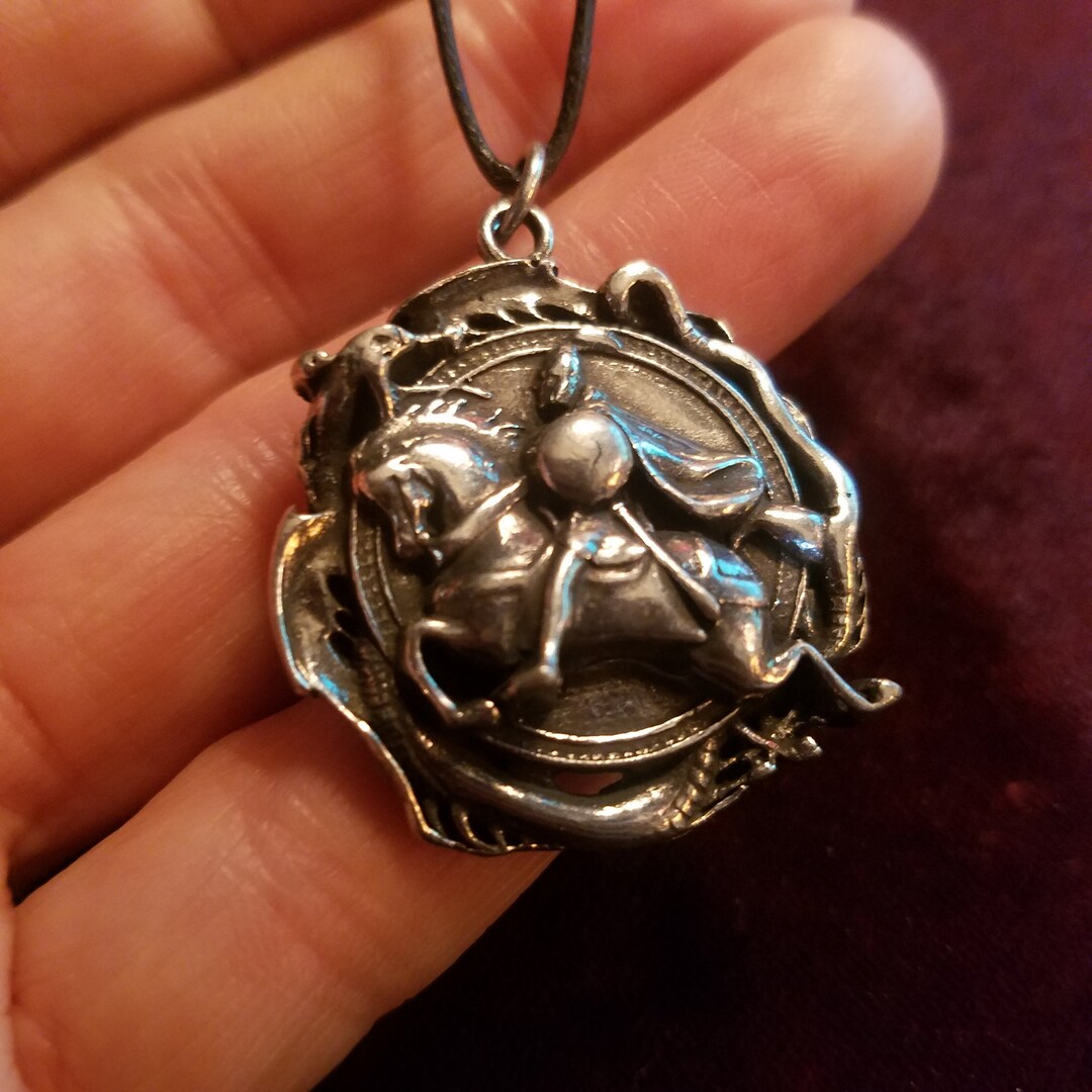 Medieval Knight Pendant, Celtic Jewelry, Viking Shield, Man on Horse ...