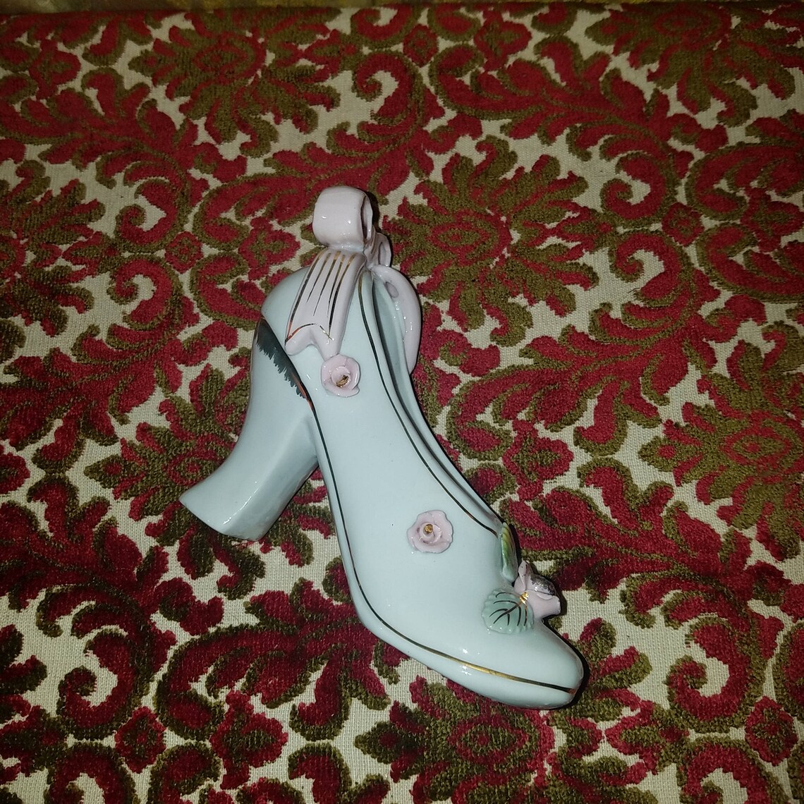 Vintage Pink White Ceramic High Heel Shoe Statue Figurine | Etsy