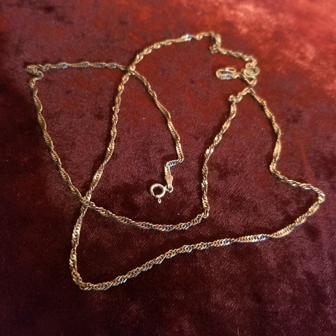 Vintage Sterling Silver Chain, Long Necklace, 29 Inches, Rope Twist ...