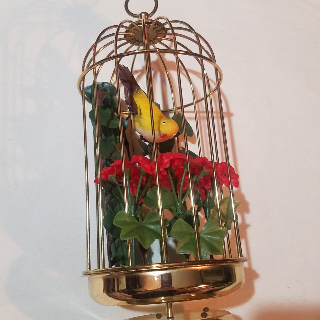 Vintage 1960's Musical Bird Cage, Revolving, Mid Century Decor, Kitsch ...