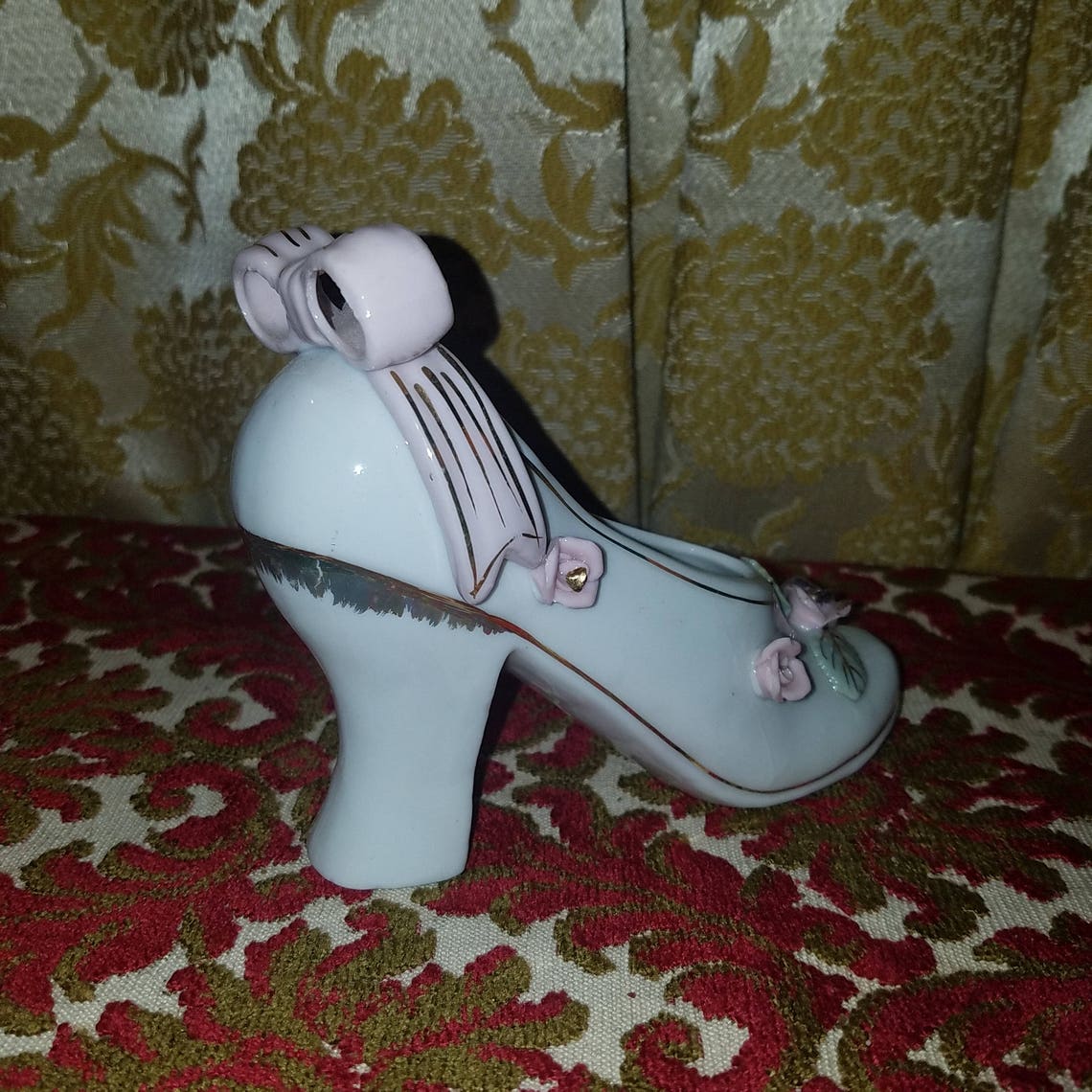Vintage Pink White Ceramic High Heel Shoe Statue Figurine | Etsy