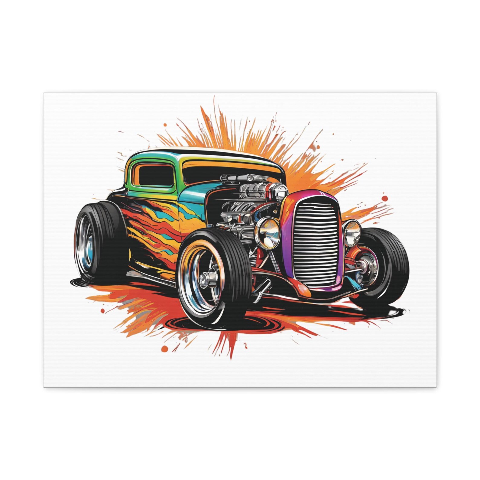 Canvas Hot Rod Car Art Colorful Man Cave Decor - Etsy