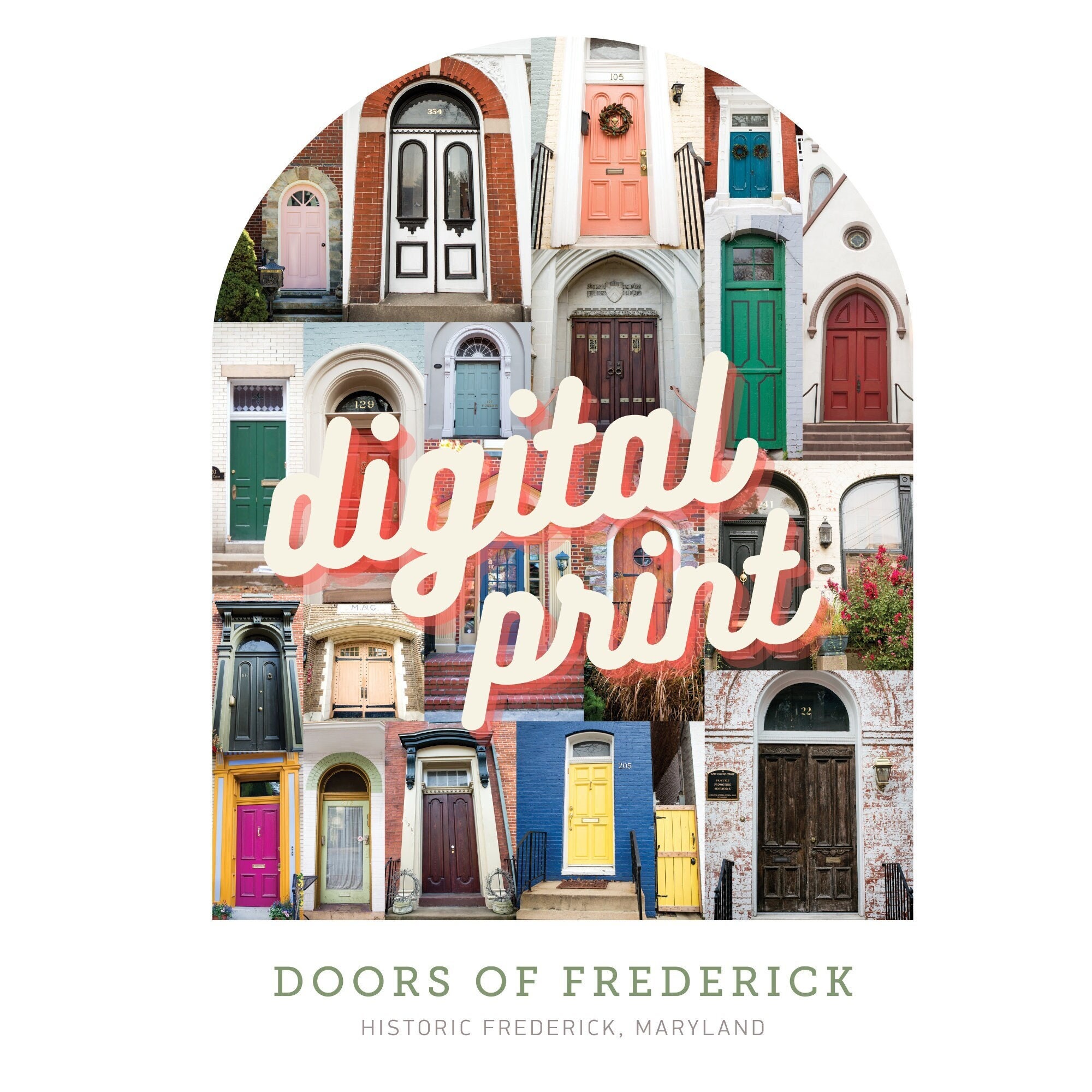 Digital Download Doors of Frederick Print - Etsy