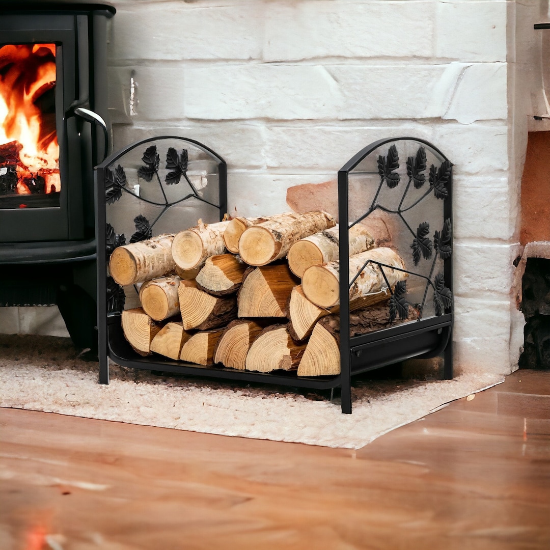 Small Firewood Rack With Elegant Leaf Patterns Indoor/outdoor ...