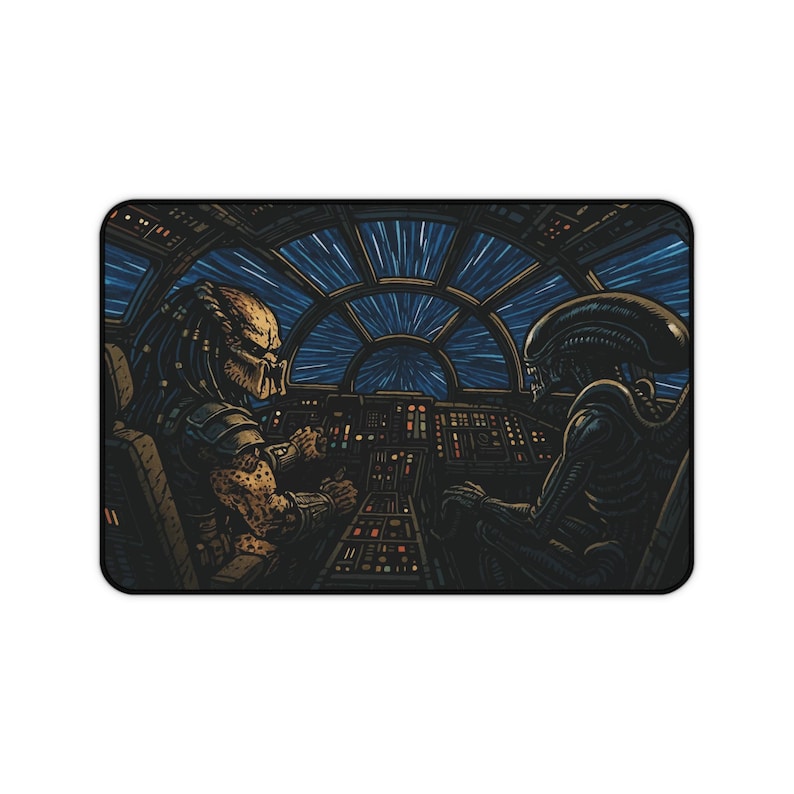 Predator and Alien Xenomorph Desk Mat: Sci-fi Gaming Mouse Pad - 12x18 ...