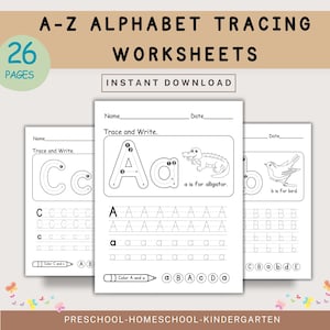 Printable Alphabet Tracing Worksheets for Kids | Alphabet Writing ...