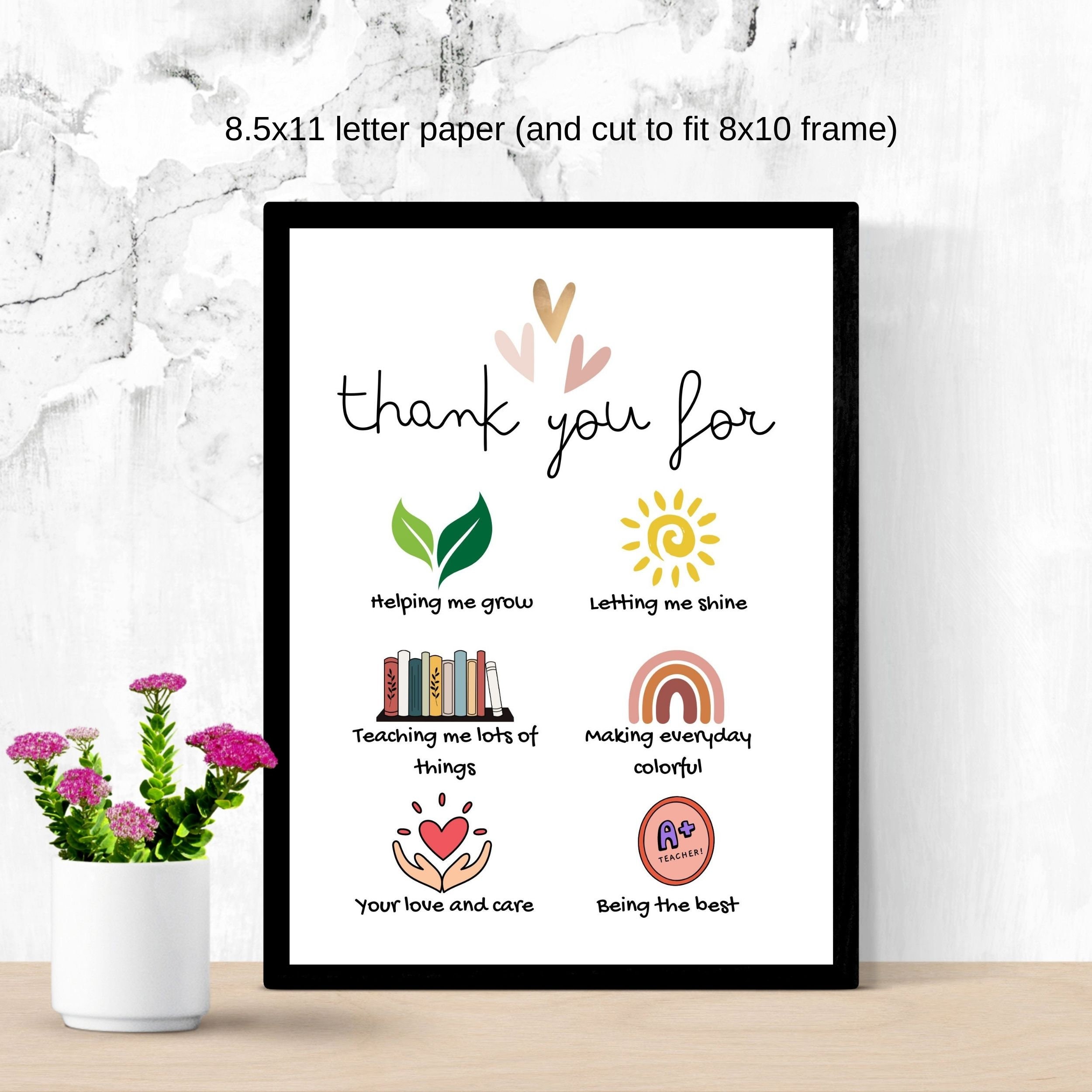 Printable Thank You Teacher Card Teacher Appreciation Thank You Card ...